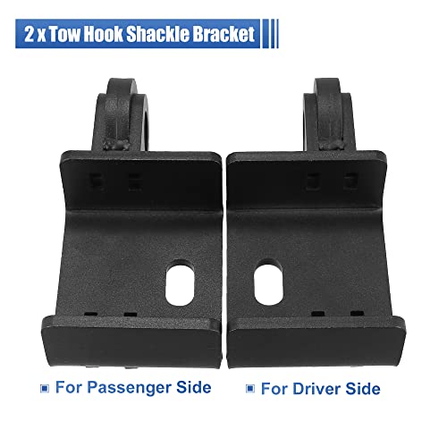 X AUTOHAUX 2 Pcs Front Tow Hook D Ring Mounting Bracket Tow Hook Bracket Kit for Toyota Tacoma 2009-2021 Front Bumper D-Ring Shackle Bracket Steel Anti Rust Coating Black