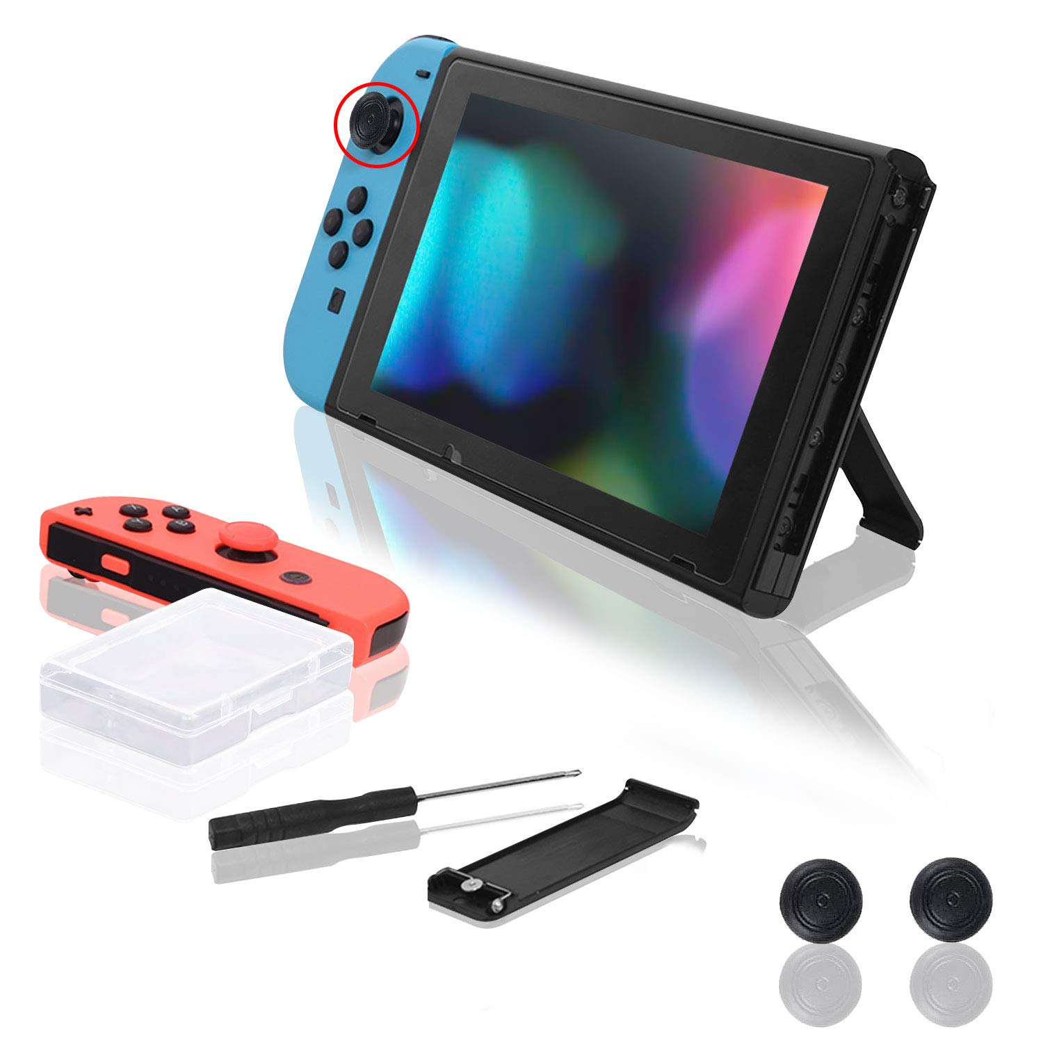 Kickstand Back Shell Holder Back Bracket for Nintendo Switch Console, Switch Replacement Kickstand Repair Kit with Screwdriver