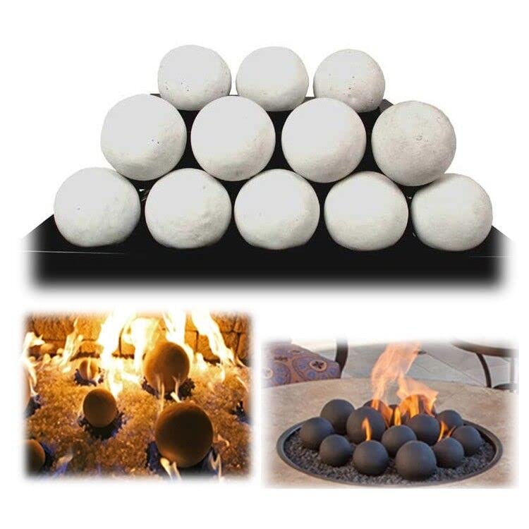 Premium Ceramic Fiber Fire Balls for Fire Bowl - (Set of 15-3β in Diameter Ball) Perfect Modern Decor Accessory Round Sphere for Fire Pit/Fire Table/Indoor & Outdoor Fireplace (Black)