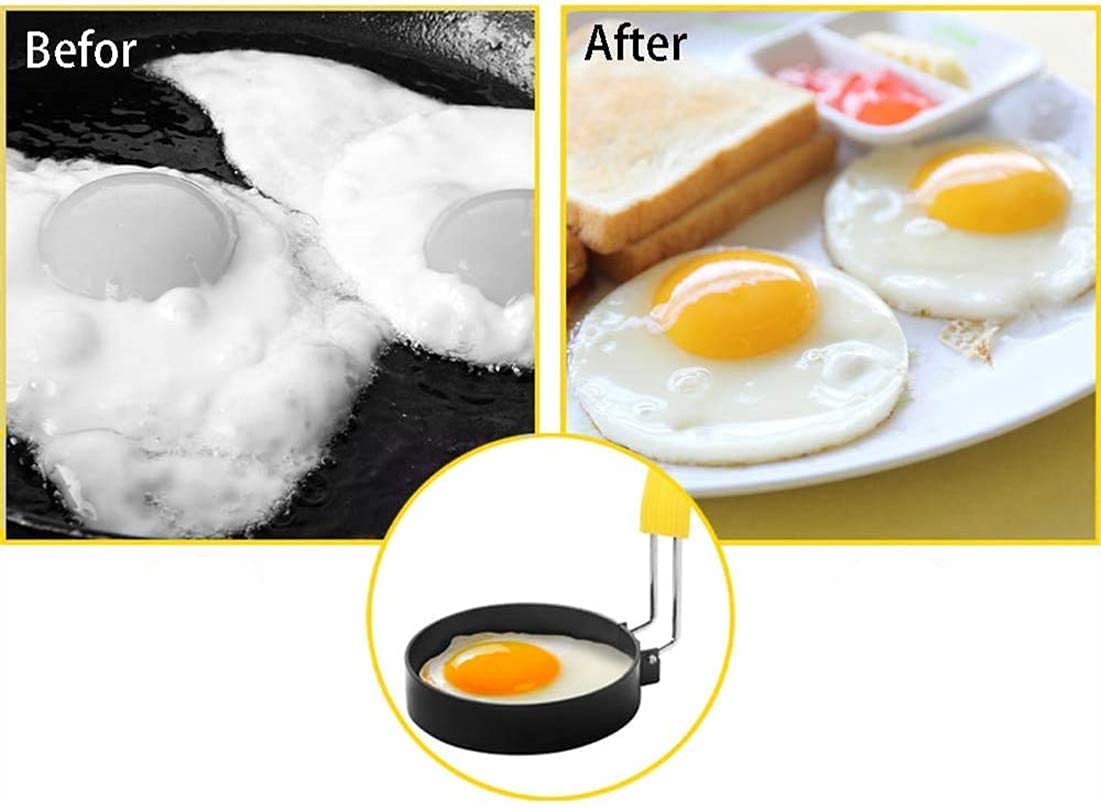 Qixin QIXIAN 2 Pack Fried Egg Mold,Reusable kitchen cooking toolsNon Stick Egg Moulds,Pancake Mould Cooking Rings for Frying Pan.