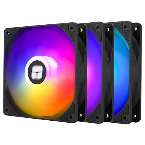 Thermalright TL-C12C-S X3 CPU Fan 120mm ARGB Case Cooler Fan, 4pin PWM Silent Computer Fan with S-FDB Bearing Included, up to 1500RPM Cooling Fan(3 Quantities)