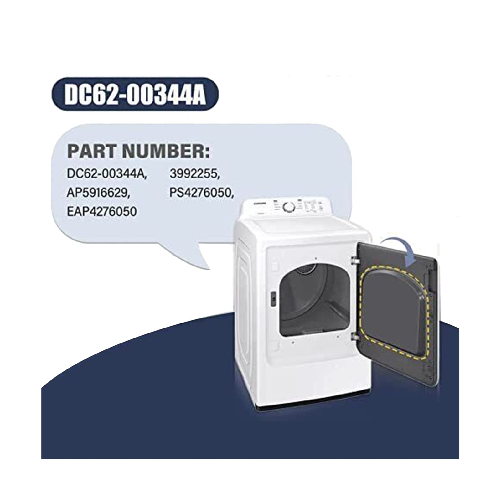 LINGYAO DC62-00344A Dryer Front Panel Air Seal Compatible with Samsung Dryer DV48H7400GW, DV400GWHDWR Replaces: AP5916629, PS4276050