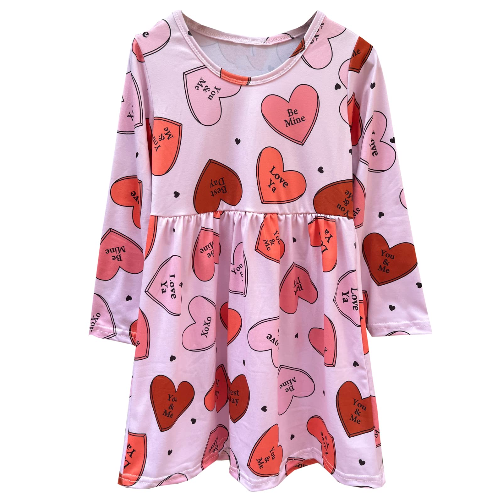 Toddler Baby Girl Valentine's Day Outfit Dress Kids Love Heart Ruffle Boutique Party Dress Spring Summer Clothes Dress
