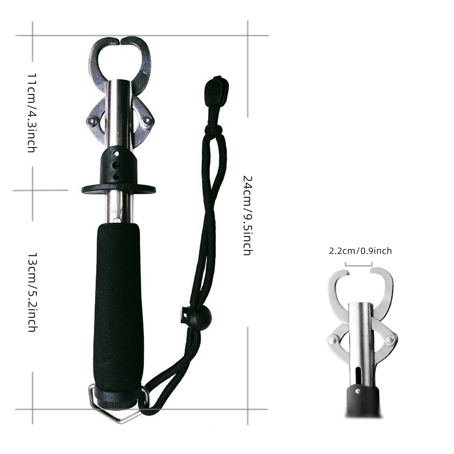 Professional Fish Gripper with Scale Stainless Steel Fish Holder Grabber 33 Pound Fish Lip Grip Boga Grip Fishing Tool