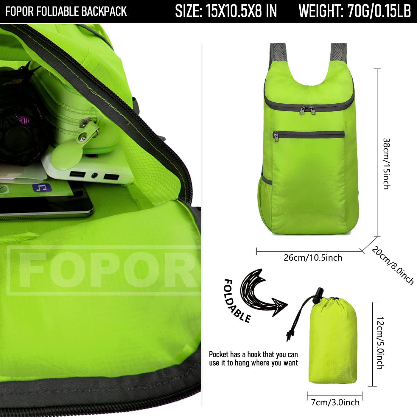 Lightweight Foldable Hiking Daypack Backpack - 30L Water Resistant Knapsack with Pouch for Women&Men - Waterproof Folding Rucksack for Outdoor Travel Camping Trekking Mountain (Foldable Rose Red A)