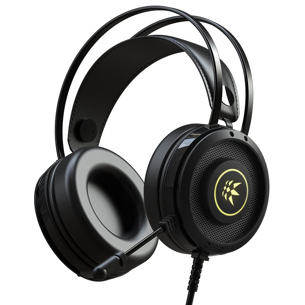 MANIC PC Gaming Headset HS-301 Wired RGB Effect Gaming Headphone with Microphone - Virtual 7.1 CH Surround Sound with Microphone, USB Type for Laptop & PC,Compatible with Windows 7910, BLACK