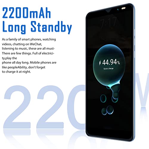 Smartphone, Rino9 Pro Android 4.4.2, 512MB 4GB Dual SIM Phone Finger Face ID 2200mAh 5.45 Inch Celular, 0.3MP Front HD Camera, 2MP Rear Camera, Gift for Friends Family (Gray)