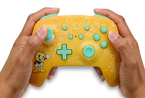 PowerA Enhanced Wireless Controller for Nintendo Switch - Cuphead: Ms. Chalice, Gamepad, game controller, Bluetooth controller, AA Battery