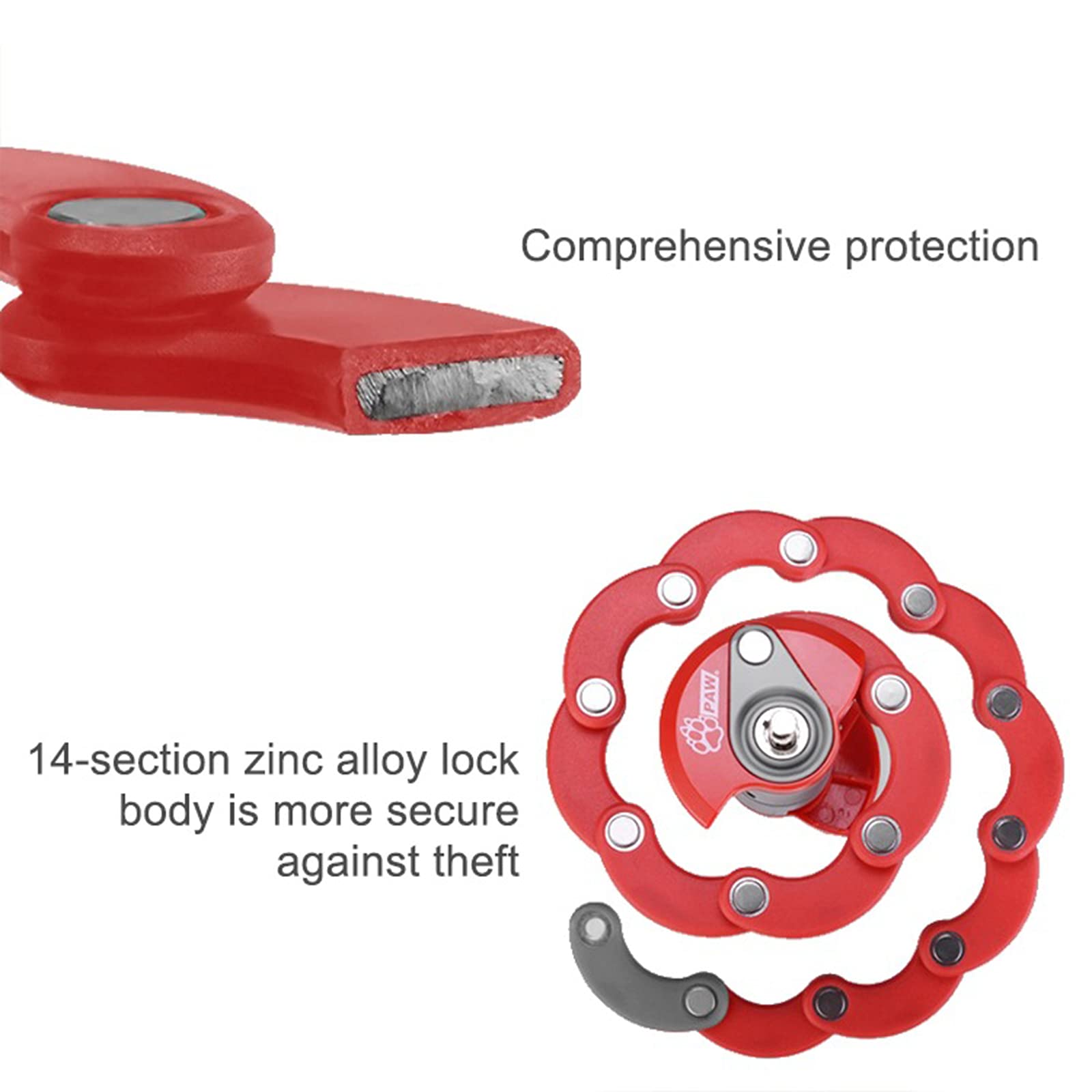 LHQ-HQ Bicycle Hamburger Lock Key Lock Heavy Duty Anti-Theft High Security Alloy Steel Lock with 3 Keys