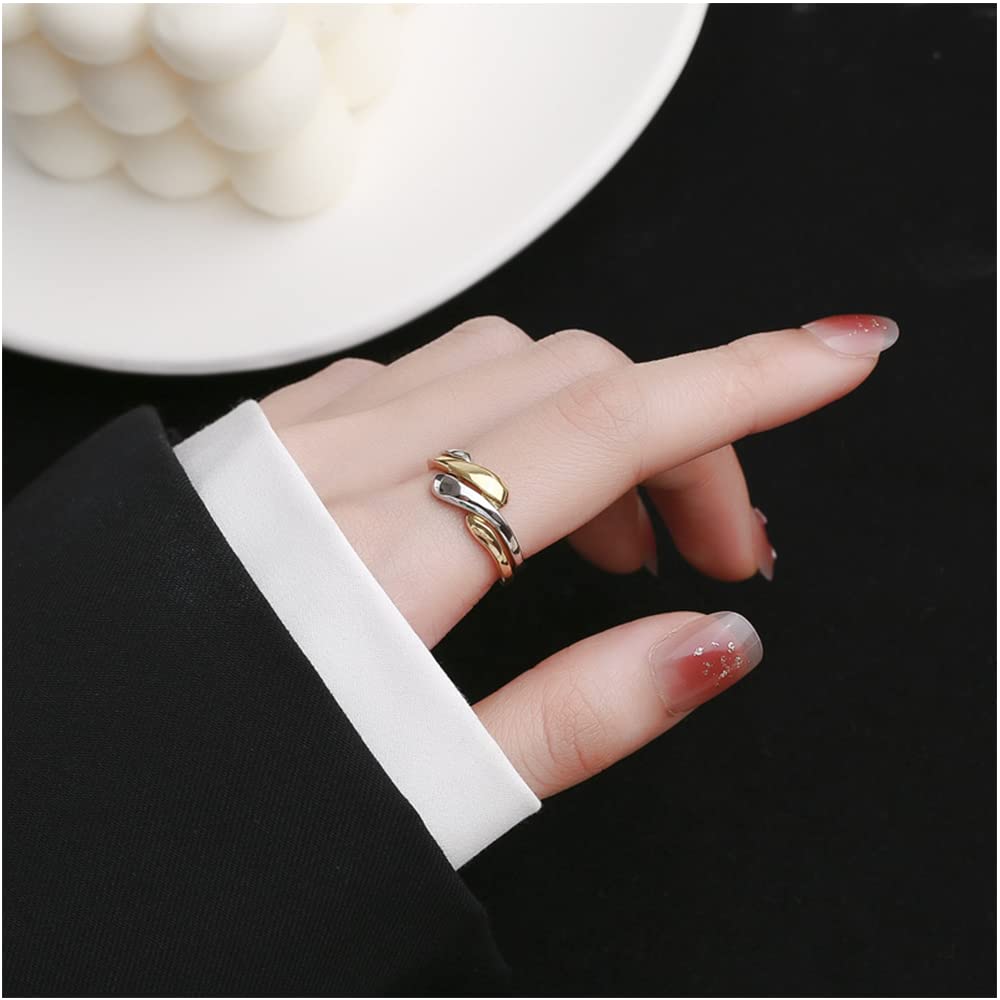 Simple Delicate Rings for Women Men Adjuster for Loose Rings Sizer, High Polished Interlocked Rolling Ring/Plain Dome Stacking Band Ring/Celtic Ring,Fitter, Non-Precious Metal, No Gemstone