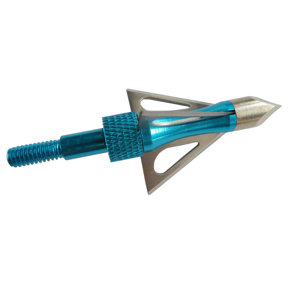 Jocoo 12PK 3 Blades Hunting Broadheads 100 Grain Screw-in Arrow Heads Arrow Tips Compatible with Crossbow and Compound Bow + 1 PK Broadhead Storage Case (Blue 12-ZZ)