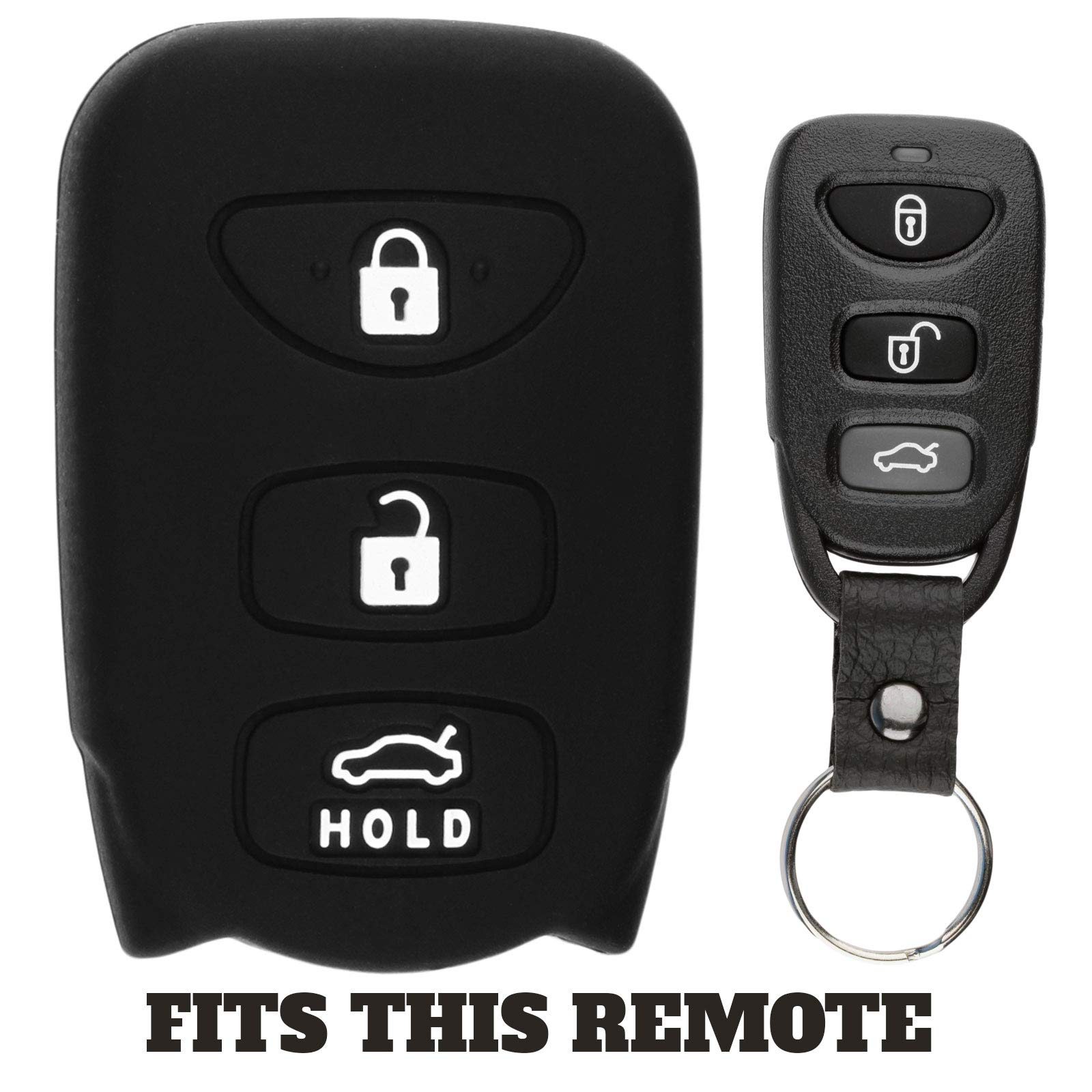KeyGuardz Keyless Remote Car Key Fob Outer Shell Cover Soft Rubber Case for Hyundai Kia Elantra Sonata (Pack of 2)