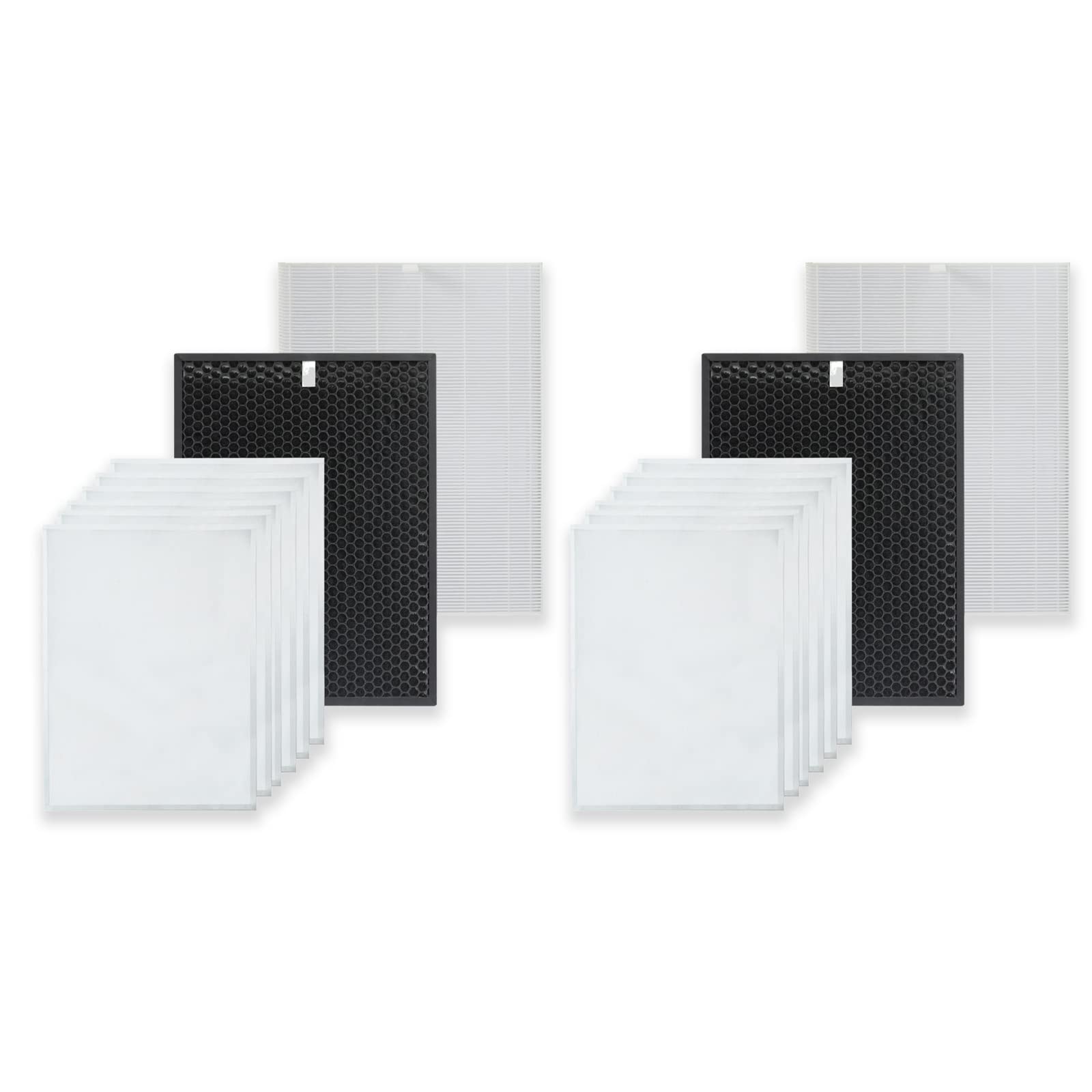 PUREBURG HR900 True HEPA Replacement Filter Set Compatible with Winix HR900 Ultimate Pet Air Purifier, Part# 1712-0093-00 /Filter T & 1712-0094-00 /Filter U,H13 3-Stage Activated Carbon,2-Pack