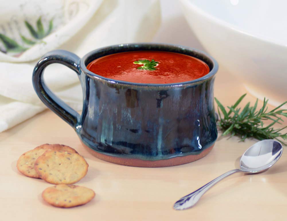 Modern Artisans American Made Stoneware Pottery 20-oz. Chowder/Soup Mug in Midnight Blue