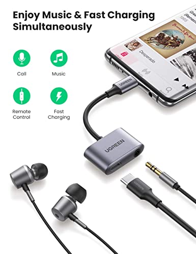 UGREEN USB C to 3.5mm Headphone and Charger Adapter and USB C to 3.5mm Audio Headphone Jack Adapter Bundle