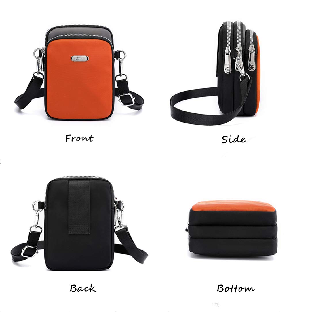 Small Crossbody Bags and Purses for Women,Nylon Cell Phone Bags with Headphone Jack. (Classic black 1)