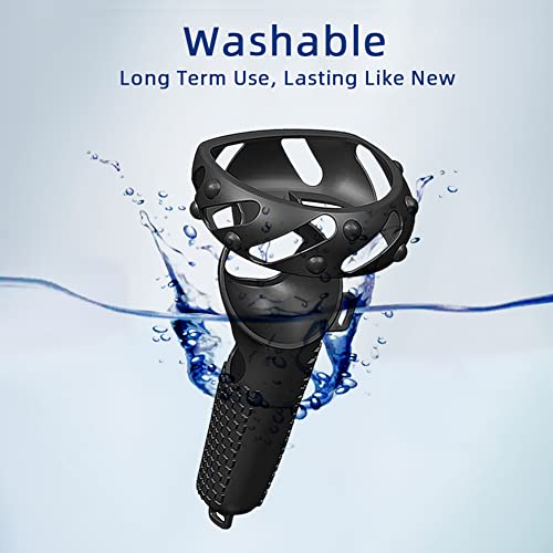 Rummyluck VR Controller Grip Cover Compatible with PICO NEO 3 VR Controller, Silicone Sleeve Anti-Slip Case with Straps & Rocker Caps