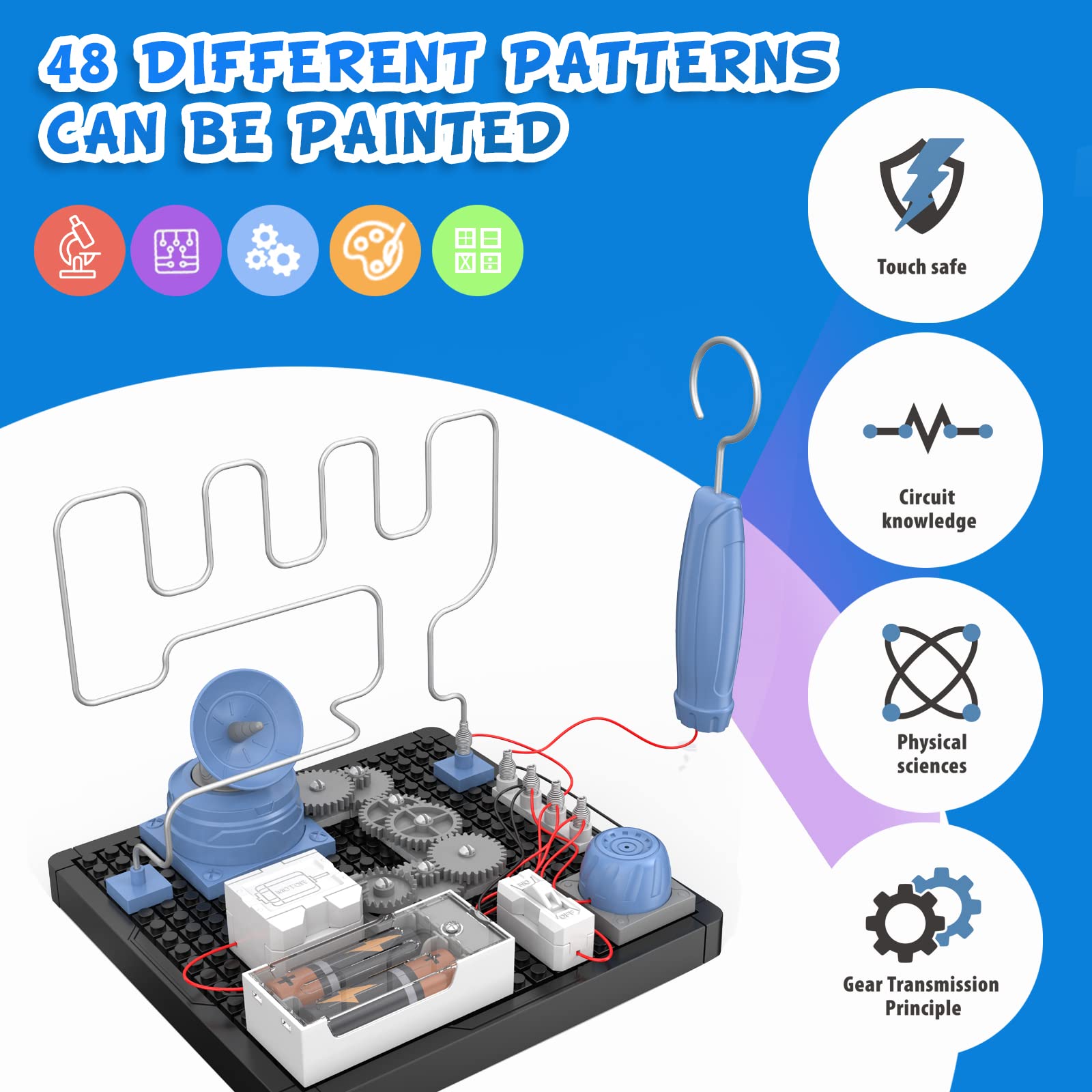 Serdios STEM Toys,Electrical Maze Science Kit,Exploration Kit for Circuit and Gear Principles,Electronics Building Kit for Kids Ages 8+,Educational Learning Scientific Tool for 8+ Years Old Kids Gift.