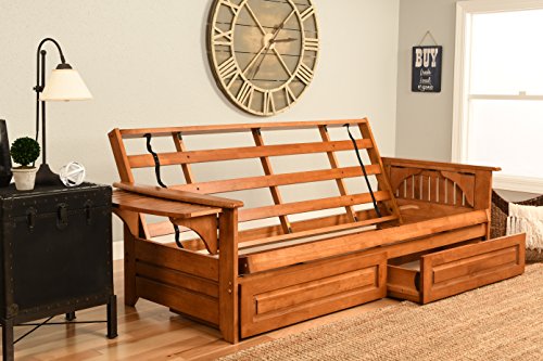 Kodiak Furniture Phoenix Futon in Barbados Finish, Full, Suede Peat