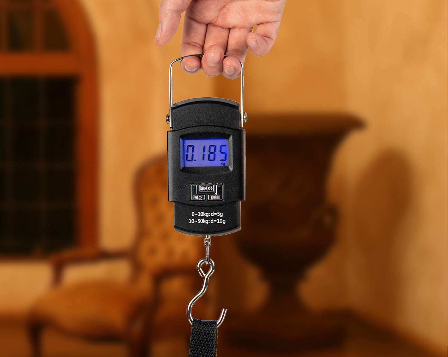 Hyindoor Portable Luggage Scale 50kg/110lb Electronic Digital Suitcase Weight Scale Travel Bag Hanging Weighing Scale