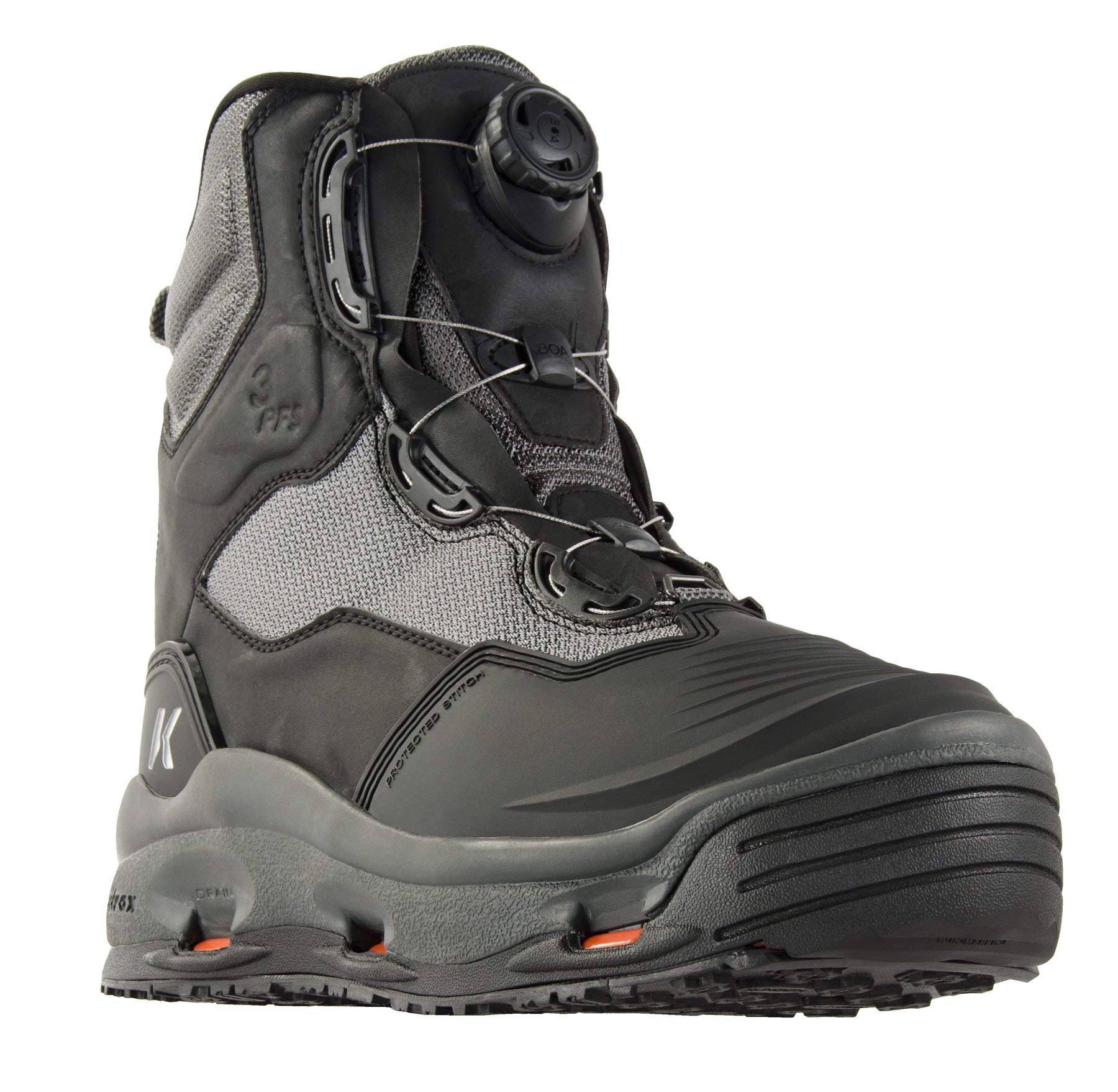 Korkers Men's Darkhorse w Studded Kling-On Soles, Black/Gunmetal, 9