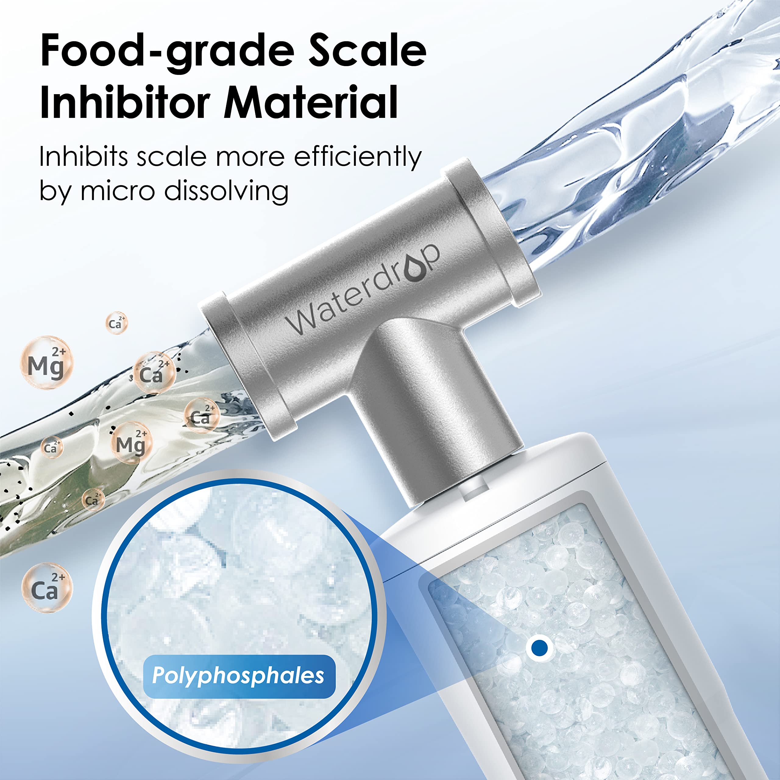 Waterdrop AP431 AP430SS Whole House Scale Inhibitor Filter, Heater Softener System, Prevent Scale Build Up On Hot Water Heaters, Pipes and Boilers