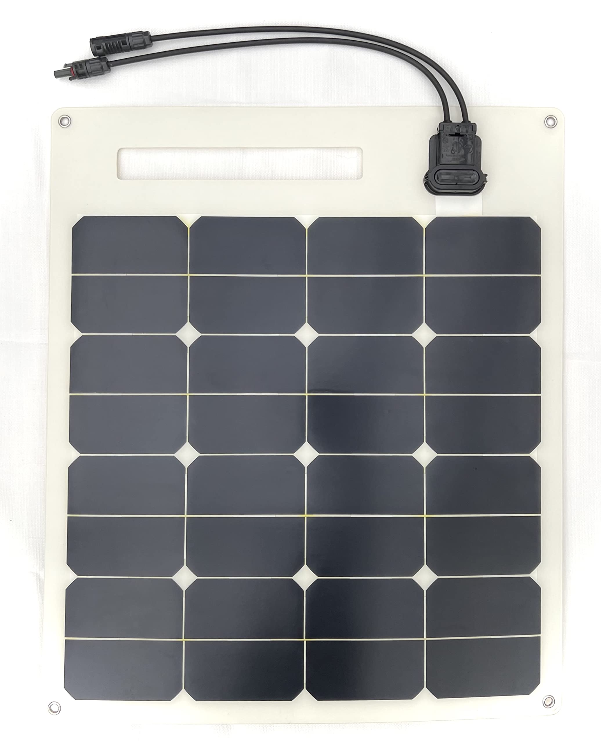 Sol-Go 50W Flexible Solar Panel with Handle, Built with Sunpower Maxeon Solar Cells, 12V, Off Grid Solar Power Compatible with Portable Power Station, Designed and Engineered in The US