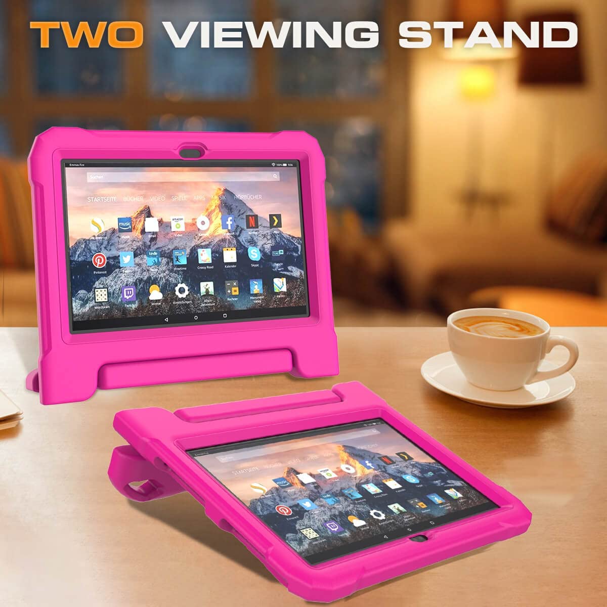TOEVEK Kids Case for Amazon Fire 10 Pro/10 Plus/HD 10 Tablet(11th Generation, 2021 Release, Pink