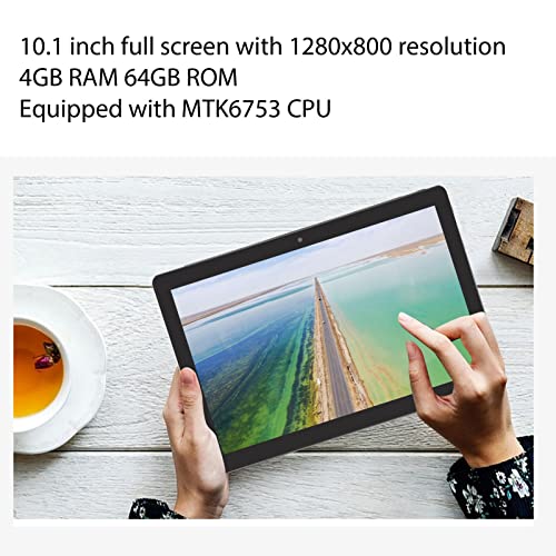 Pomya Tablet, 10.1 Inch 1280x800 Tablet for 9.0, 4GB RAM 64GB ROM Dual SIM Dual Standby PC Tablet, 4G LTE Network Calling Tablet for Game, Learning, Work