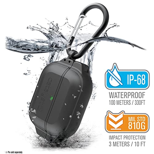 Total Protection Bundle, 2 Waterproof Cases for Airpods Pro. Secure Locking System, Full-Body Protective Rugged case, Shockproof, Carabiner