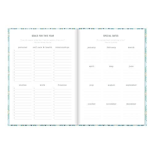 Letts Morocco Weekly/Monthly Planner, 12 Months, January to December, 2024, Sewn Binding, A5 Size, 8.25" x 5.875", Multilingual, Sky (C082391-24)