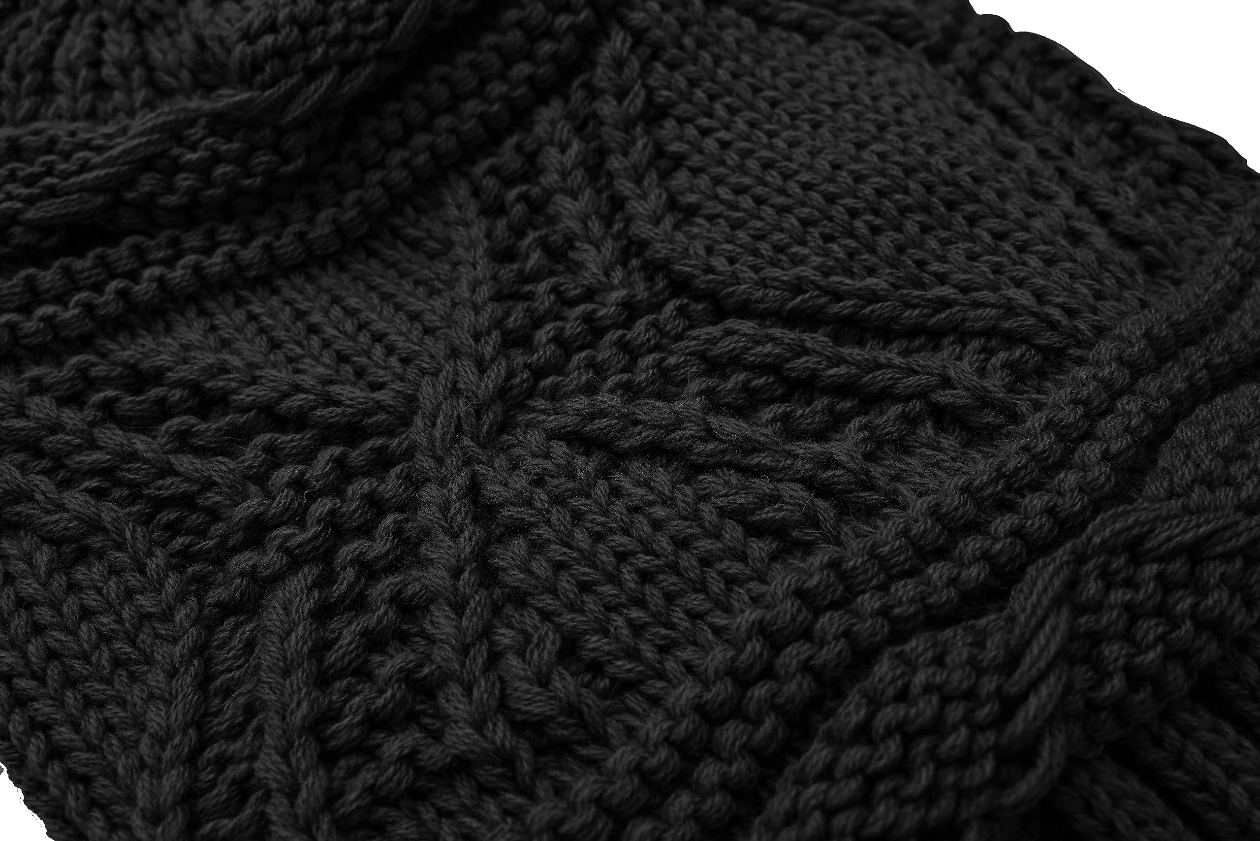 Lilax Knit Slouchy Oversized Soft Warm Winter Beanie Hat Black