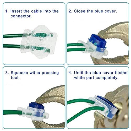 Timberrain 50 Pack Electrical IDC 314-BOX Pigtail 3 Wire Connectors for 22-14 AWG Cables, Robotic Lawn Mowers, Irrigation Applications