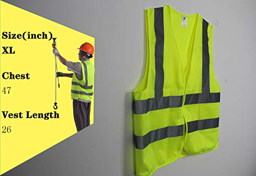 Treedeng 10 Pack XL Yellow High Visibility Safety Vest Reflective Safety Vest for Traffic Industrial Cycling Running