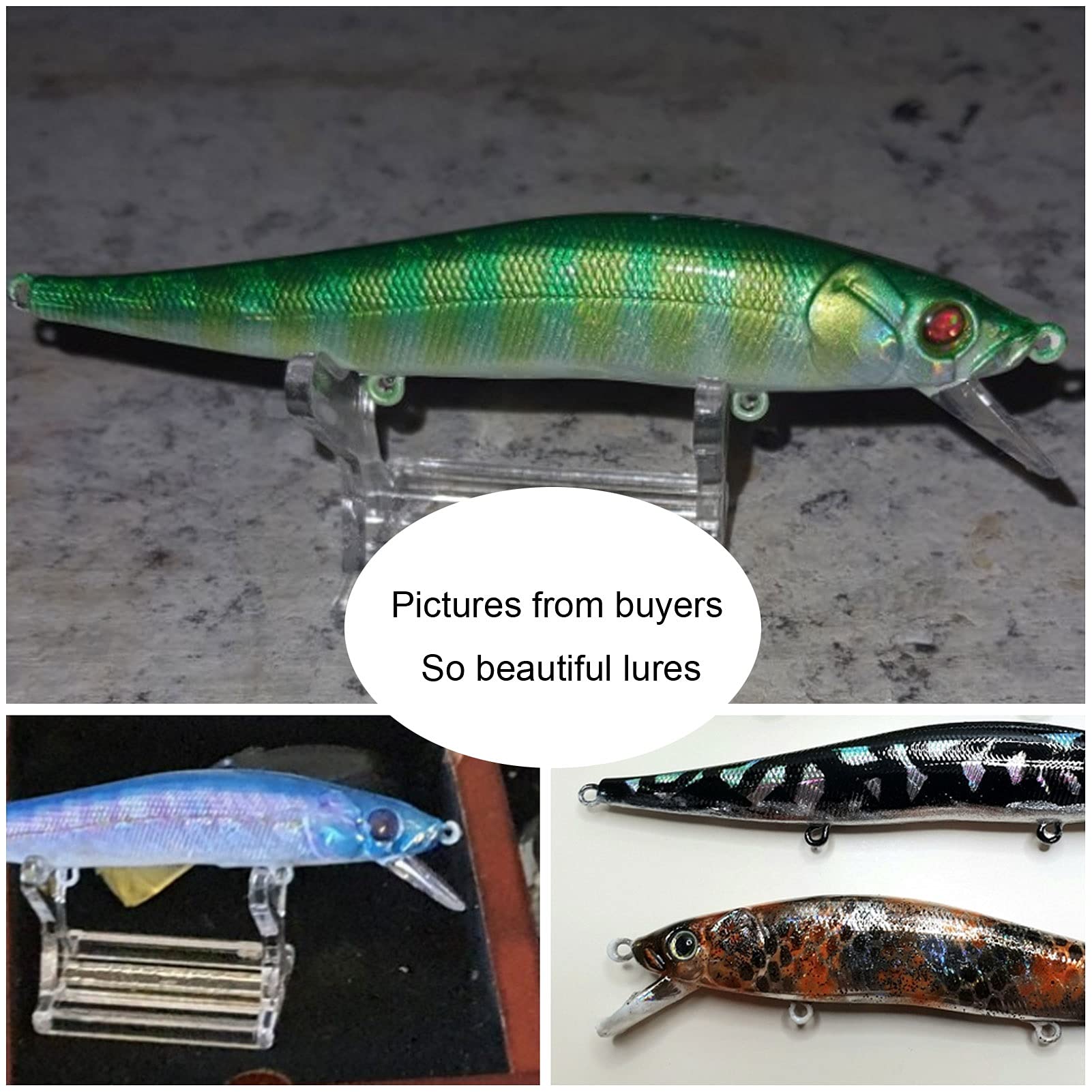 SLNFXC 20pcs/Set 12cm 12g Minnow Crankbait Hard Fishing Lures Holographic Slow Sinking Jerkbaits with Weight Transfer System