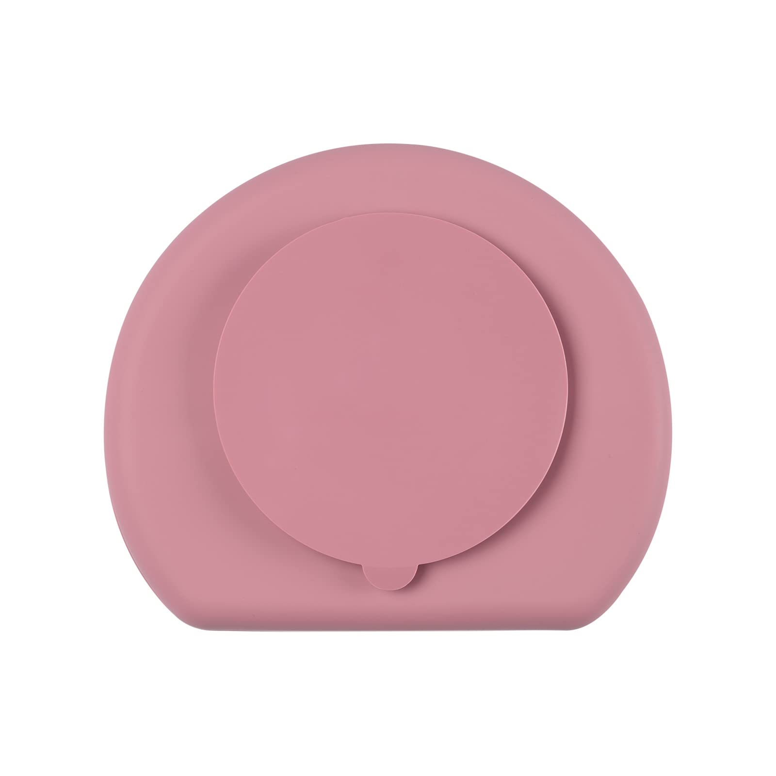Silicone Grip Dish, Suction Plate, Divided Plate, Baby Toddler Plate, Microwave Dishwasher Safe (Pink)