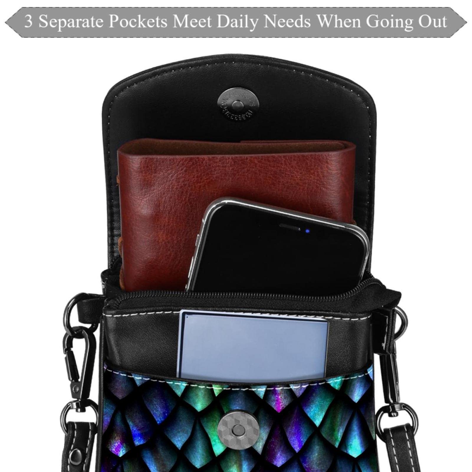 Small Crossbody Cell Phone Purse for Women,dragon scales pattern,Cellphone Bags Handbags Shoulder Bag Purse