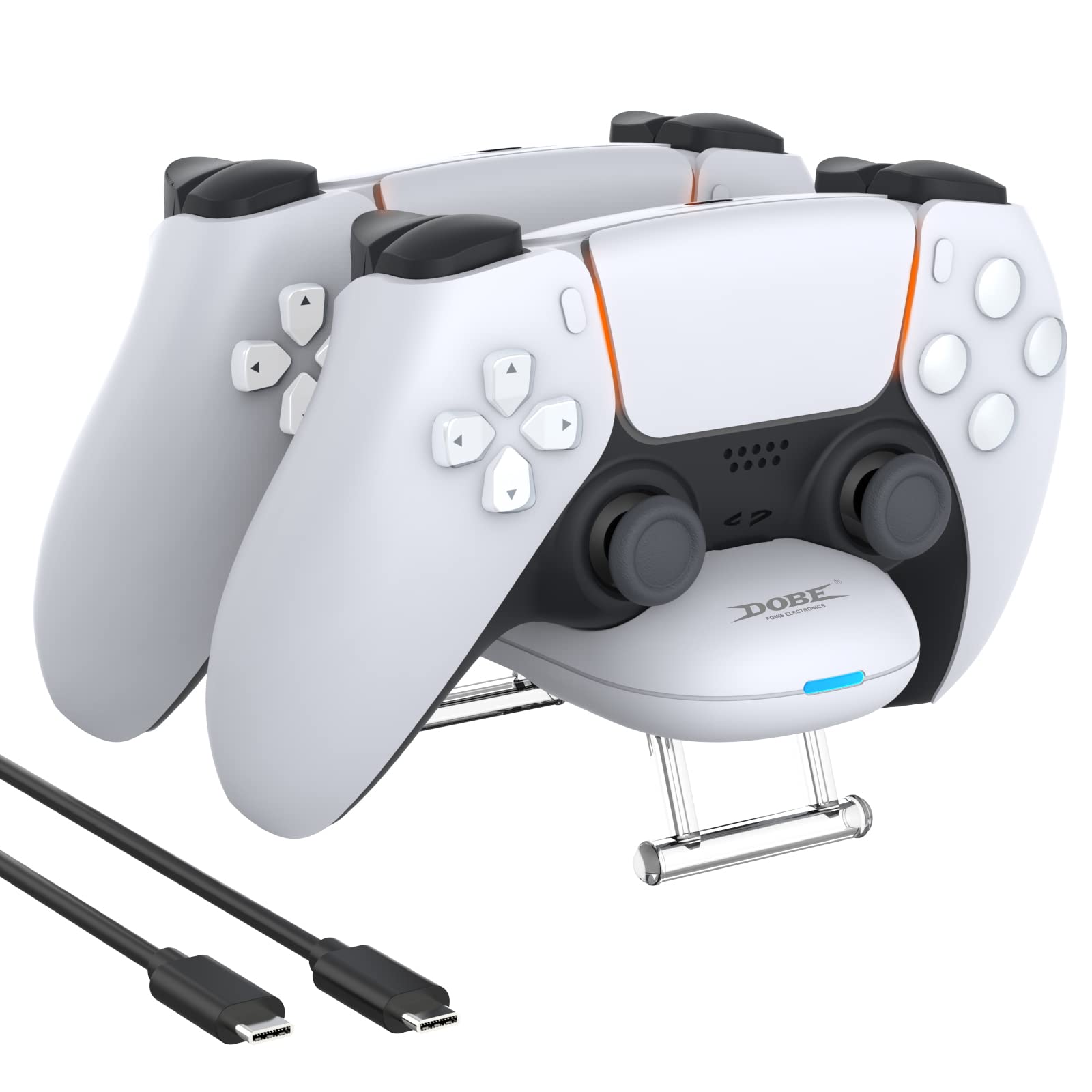 PS5 Controller Charging Station for PlayStation 5 Controller with Dual Charge Dock Fast Charging PS5 Dual Controller Charging Stand (Without Led)
