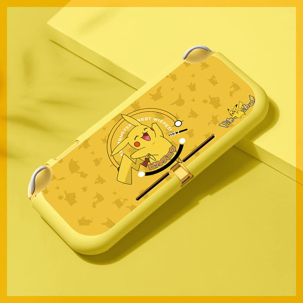 PERFECTSIGHT Protective Case for Nintendo Switch Lite | Cute Soft TPU Anti-Slip Skin Grip Cover | Cartoon Hard Shell Dockable Case | Anti-Scratch Shockproof Slim Cover Case | Kawaii Pikachu