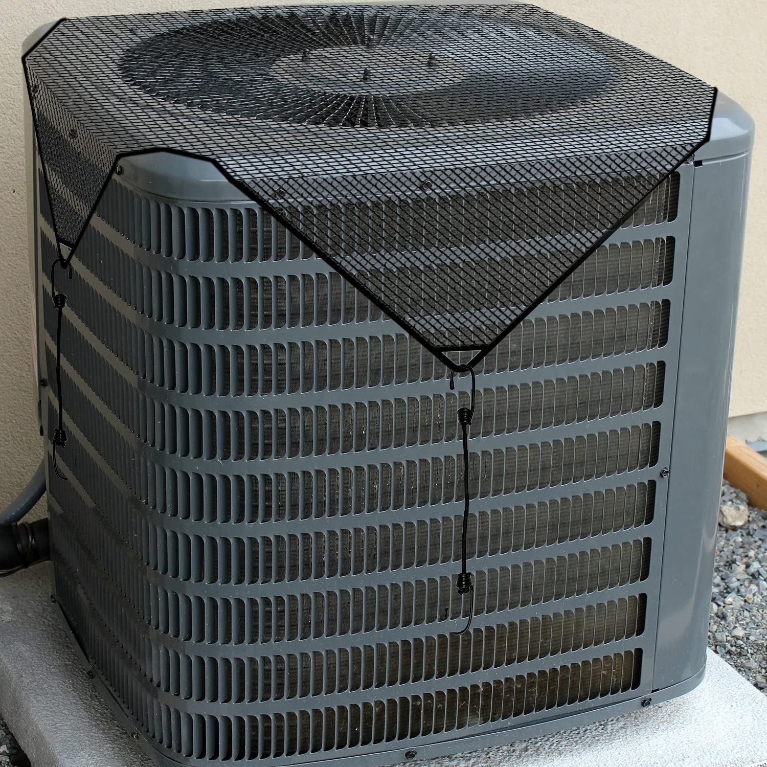 TANG Outdoor Air Conditioner Mesh Cover for Outside AC Units 36"x36" Air Conditioning A/C Top Cover Keep Leaves Debris Out with Bungee Cords All Seasons