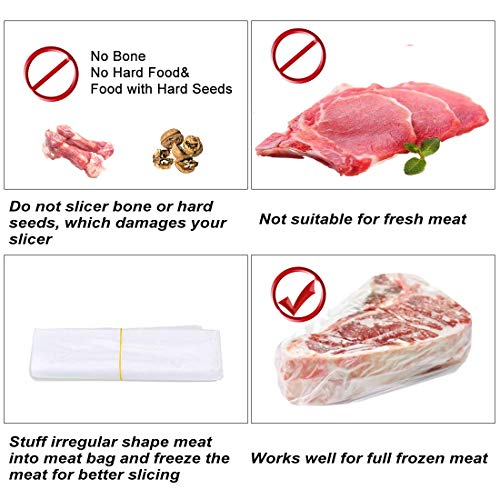 Manual Frozen Meat Slicer Stainless Steel Cutter Machine for Home Kitchen Use Commercial Beef Mutton Roll Cutting Slicers for Hot Pot Lover (Metal Silver)