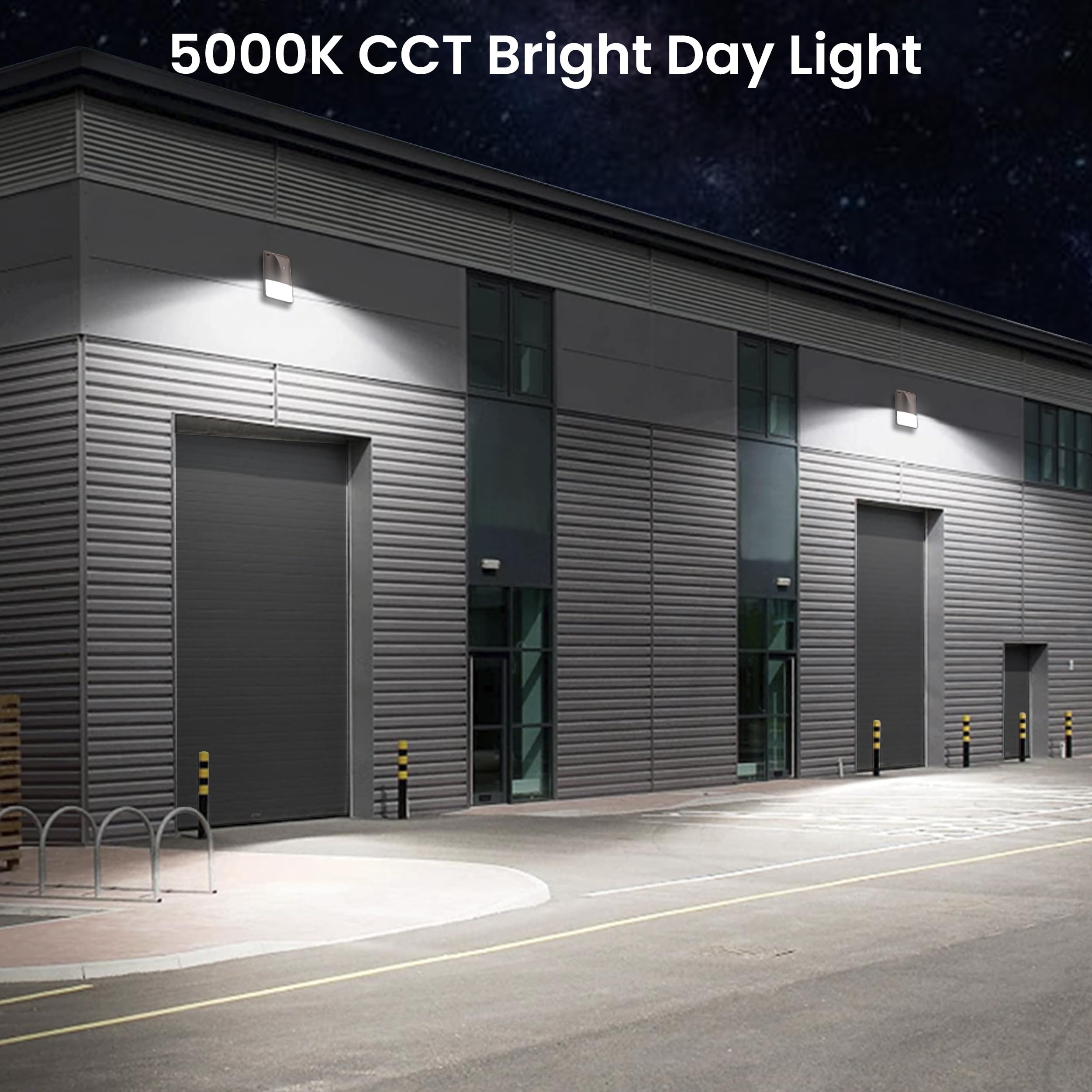 UL/DLC 15W LED Emergency Light Wall Pack with Battery Backup, Built-in Dusk to Dawn Photocell 2010LM 5000K CCT, Wall Pack Lights Outdoor LED Security Flood Light IP65 Wall Mount Light (2Pack)