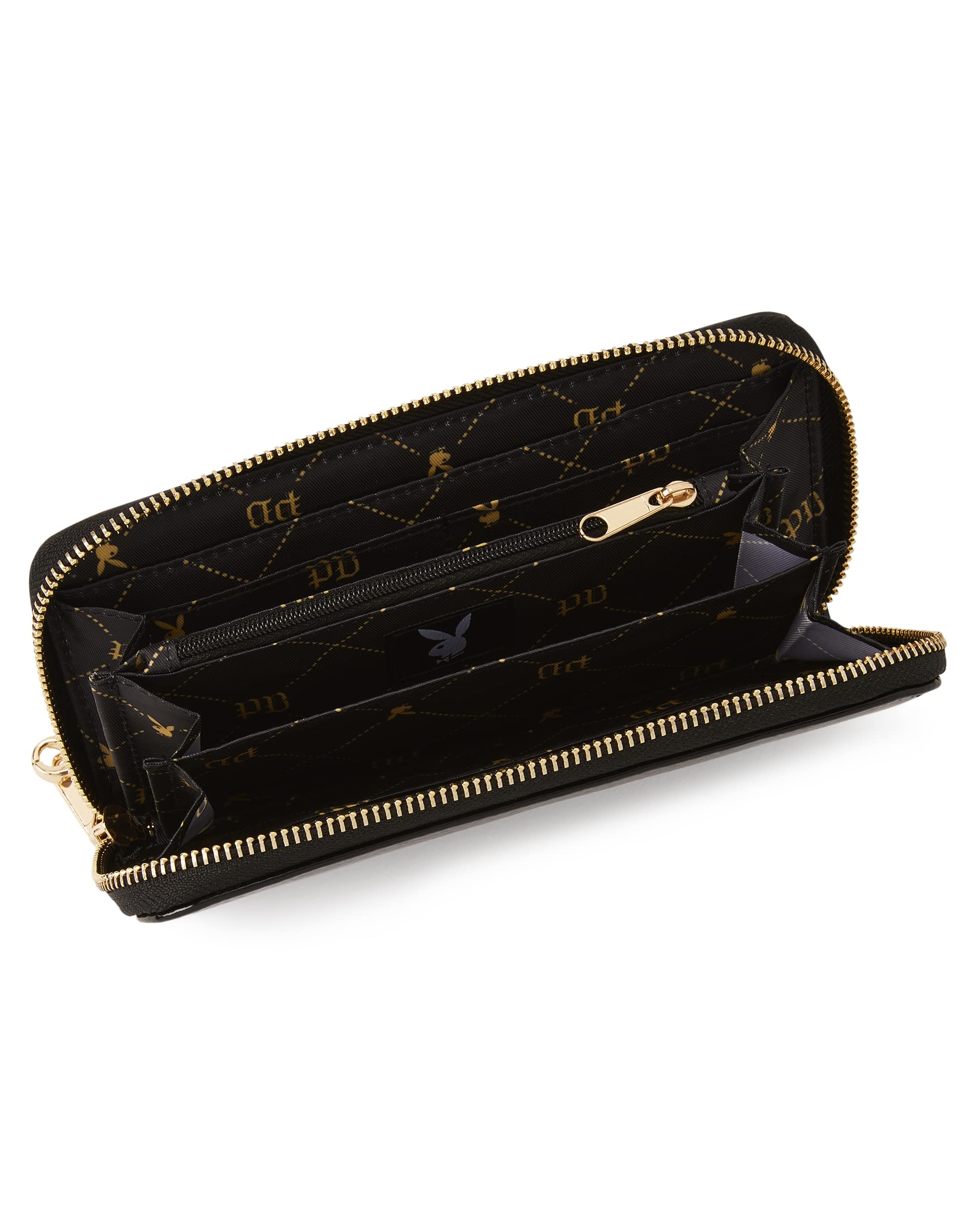 Spencer's Black Playboy Textured Zip Wallet