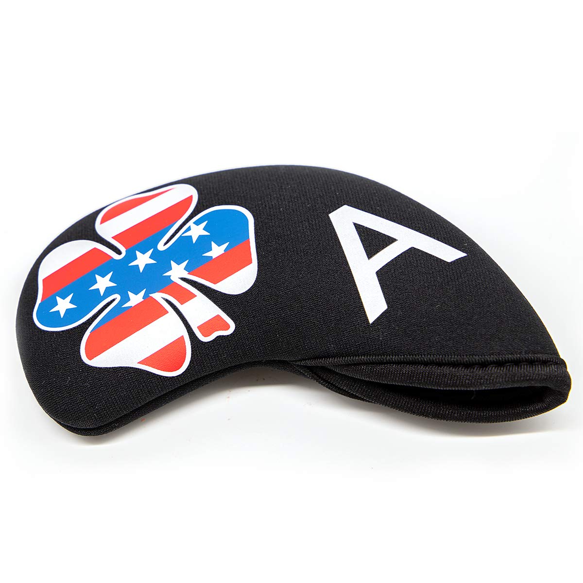 Neoprene Golf Iron Club Head Covers Headcovers Set - 10pcs Golf Club Protector Case - American Flag Clover Pattern (FBA)