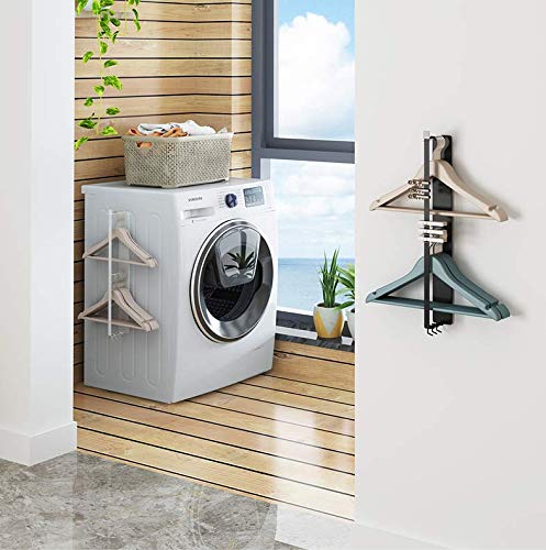 Laundry Mess Killer l Laundry Room Magnetic Clothing Hanger Organizer | Optimize Your Home Storage l Sort Laundry System l For Drawers, Dresser, Shelves, Suitcase, Wardrobe, Cabinets - Pack of 4 BLACK
