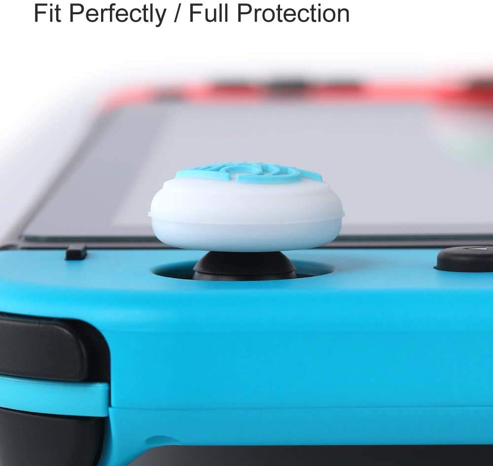 LightPro Animal Crossing Thumb Grips Cute Joystick Caps for Nintendo Switch Joy-Con and Switch Lite Controller, Soft Silicone Analog Stick Covers Set for Controllers Button (Blue&Green)
