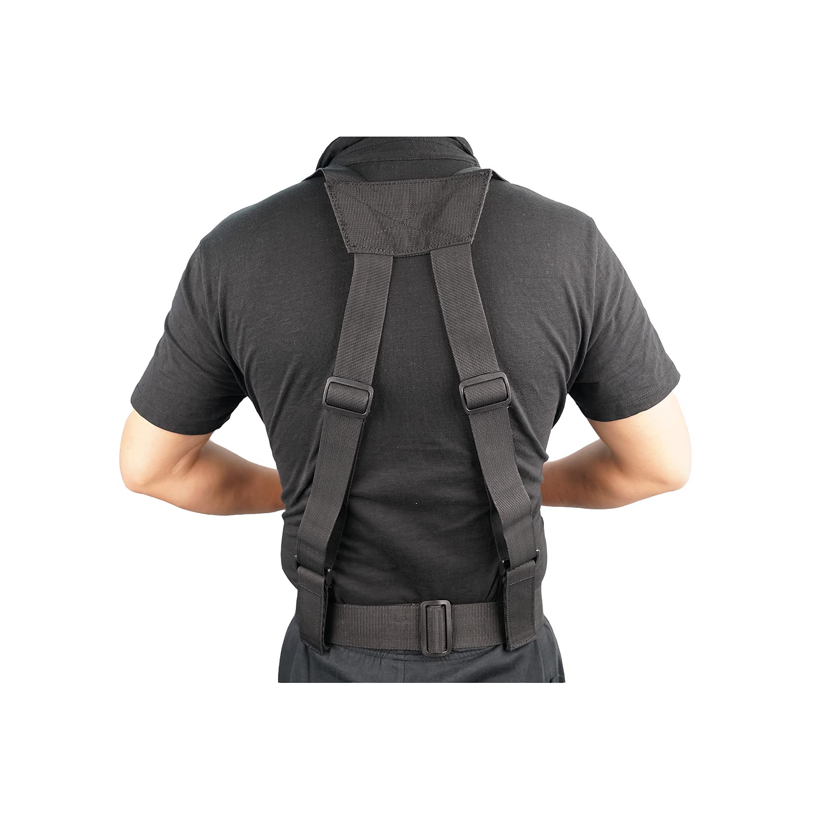 Melo Tough Tactical Suspenders Police Suspenders for Duty Belt with Durable Suspender Loop up 2.25 inch (Black)