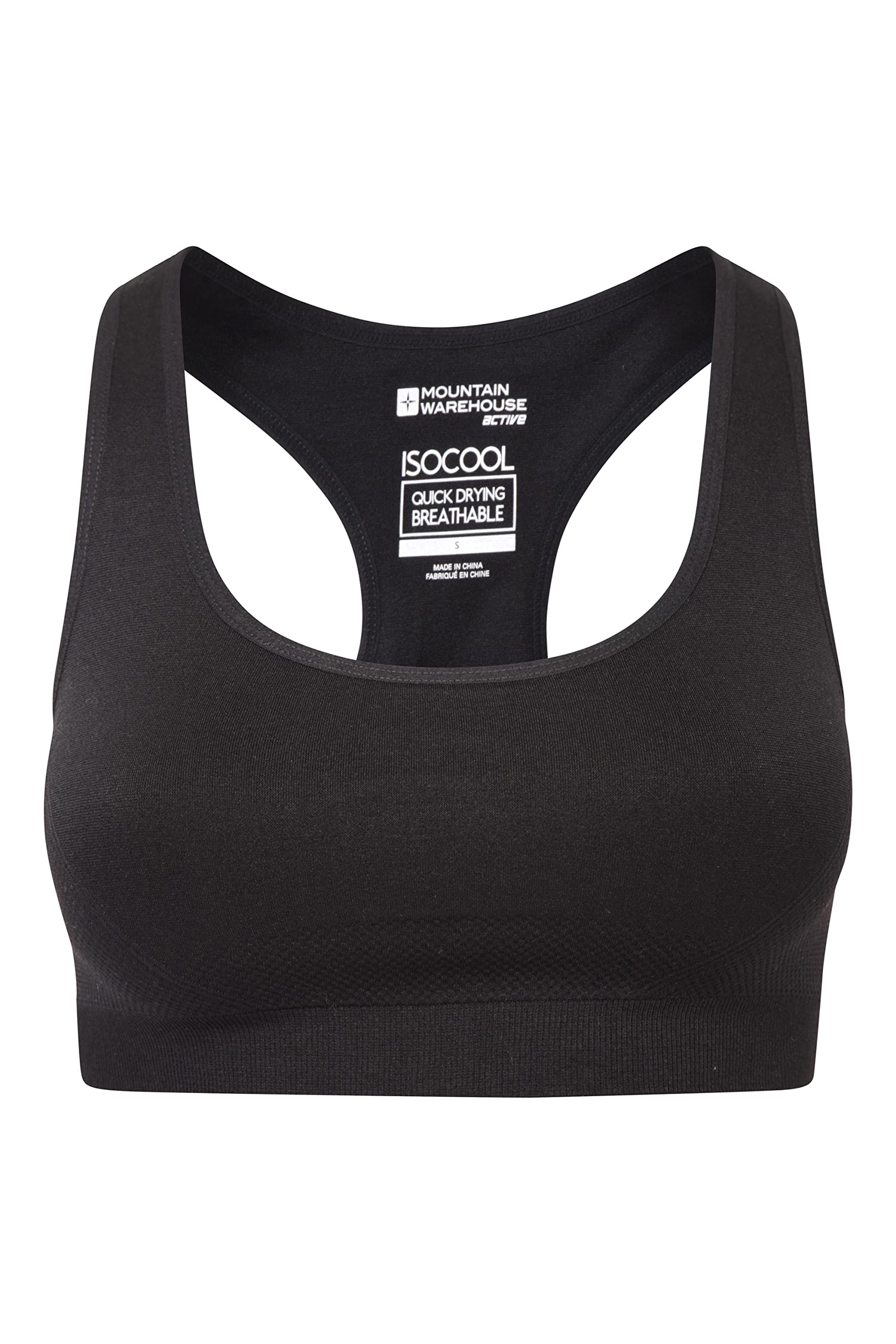 Mountain Warehouse Womens Anti-Chafe Seamless Bra - 2Pk, Seamless Black Large