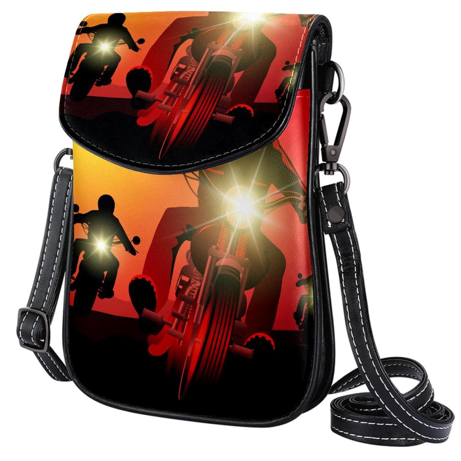 Small Crossbody Bag Cool Motorcycle Cell Phone Purse Wallet