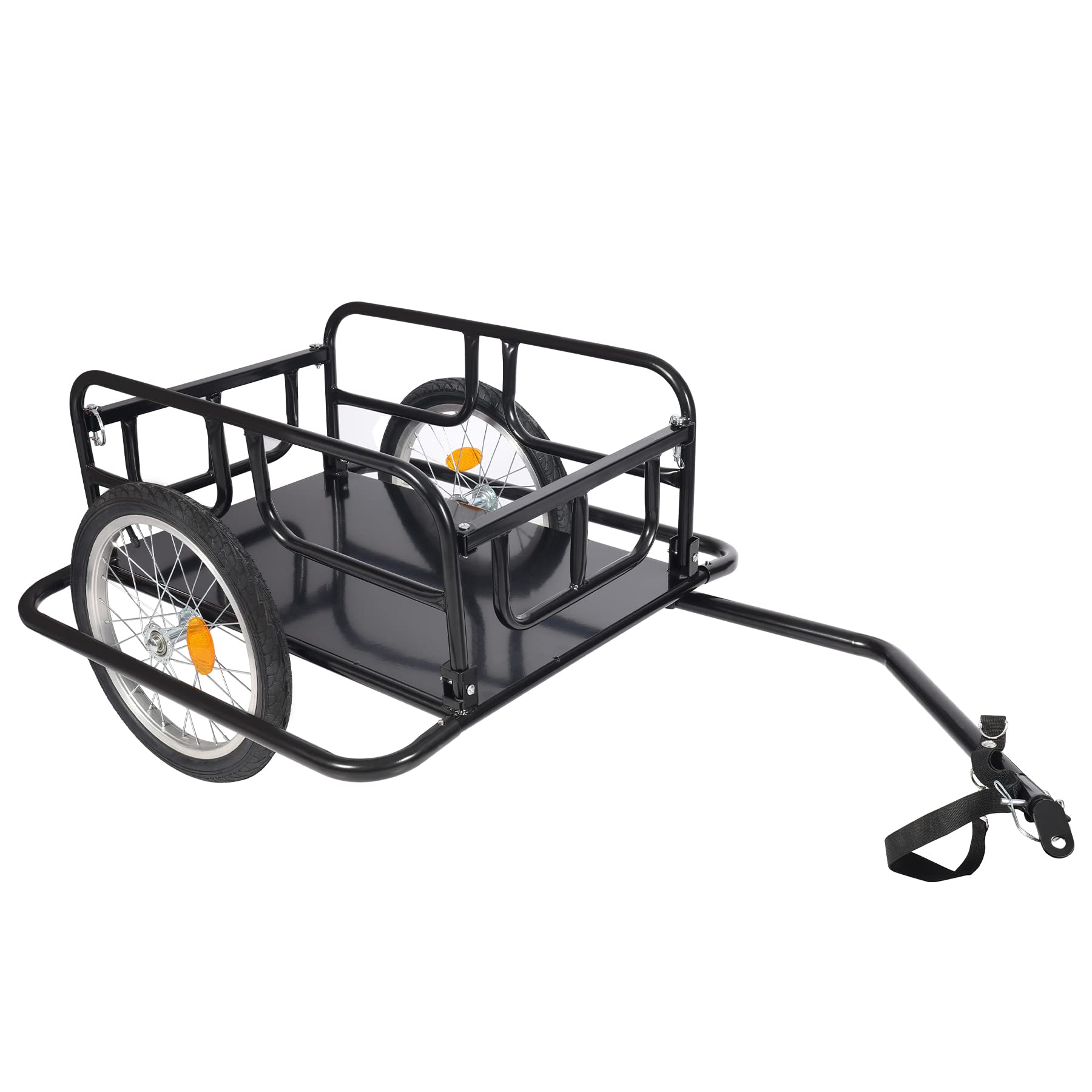 Lineslife Bike Cargo Trailer, 16" Wheels Foldable Frame Bicycle Cargo Trailer,88lbs Max Load,Black